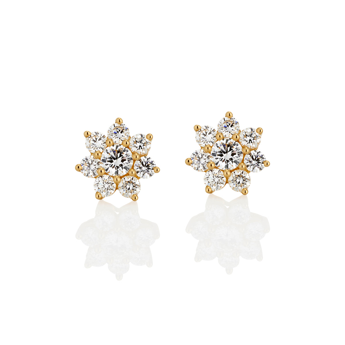 ROUND BRILLIANT FLOWER SHAPED STUDS 1.34CT – Nicholas Haywood Jewellery ...